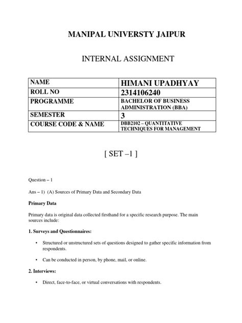 Dbb2102 Quantitative Techniques For Management Pdf