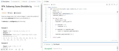 Day 11 Of Leetcode Challenge Subarray Sums Divisible By K Sparsh Kansal Posted On The Topic