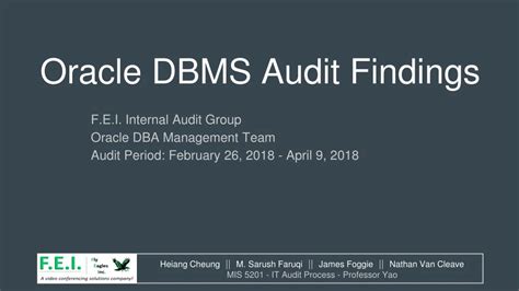 ppt oracle dbms audit findings powerpoint presentation free download