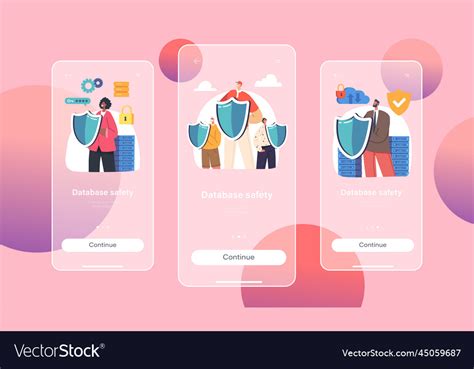Database Safety Mobile App Page Onboard Screen Vector Image