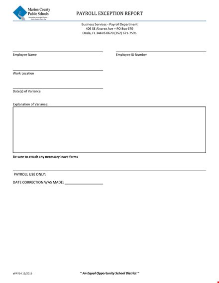 Payroll Exception Report Detect And Resolve Payroll Variances With