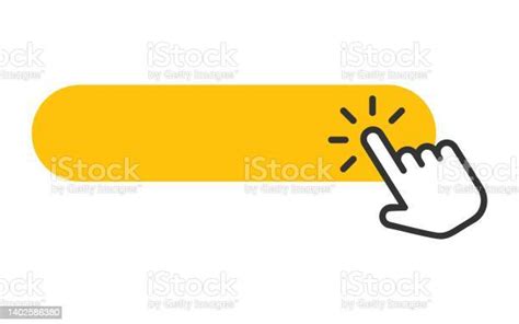 플랫 스타일로 여기 아이콘을 클릭하십시오 격리된 배경에서 벡터 일러스트레이션을 클릭하는 포인터 웹 버튼 서명 비즈니스 개념 컴퓨터 마우스에 대한 스톡 벡터 아트 및 기타