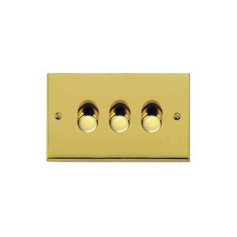 3 Gang 2 Way Trailing Edge Dimmer Switch 10 120w In Polished