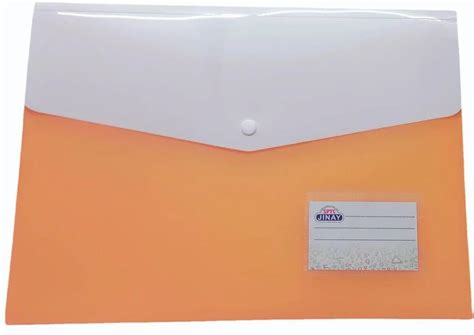 plastic colored button file folder orange a4 at rs 22 piece in new