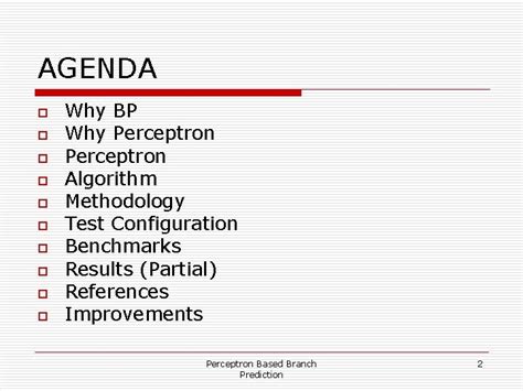 Simulation Of A Perceptron Based Branch Prediction Course