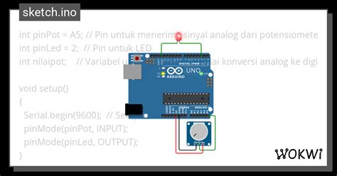 Potensiometer Wokwi Esp32 Stm32 Arduino Simulator