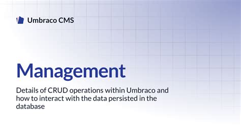 Management Umbraco Cms