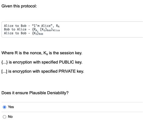 Solved Take A Look At This Protocol Alice To Bob I M Chegg Com