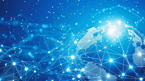Conceptual Illustration Of Pixelated Globe With Network Connections For