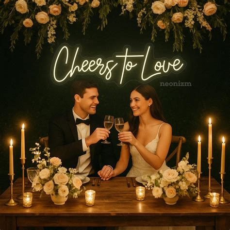 Cheers To Love Neon Sign Wedding Neon Sign Bridal Shower Sign