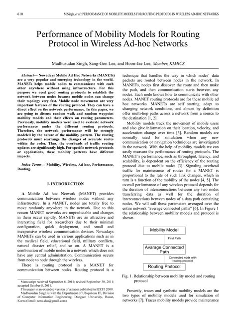 Pdf Performance Of Mobility Models For Routing Protocol In Wireless