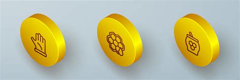 꿀과 디퍼 스틱 아이콘의 등도 선 양봉 장갑 허니콤과 항아리를 설정합니다 벡터 3차원 형태에 대한 스톡 벡터 아트 및 기타 이미지 3차원 형태 개념 건강한 생활방식