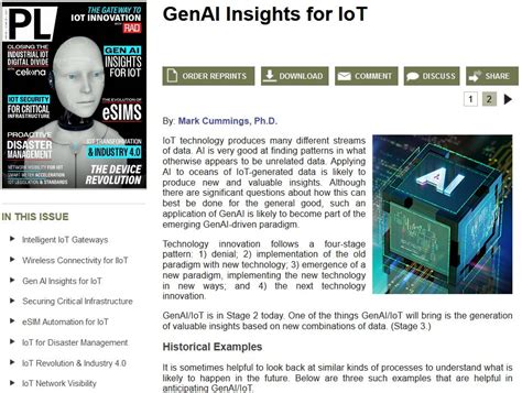 Pipeline Magazine Article On Gen Ai For Iot Pipeline Publishing Posted On The Topic Linkedin