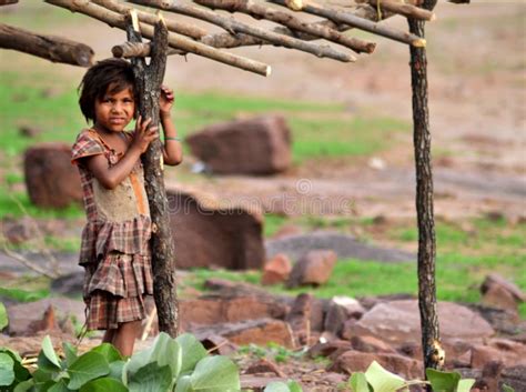 A Small Indian Tribal Girl Editorial Photo Image Of Column 58057496
