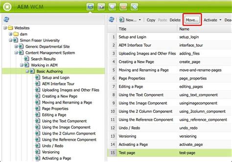 Moving And Renaming A Page In Aem Aem Tutorials For Beginners