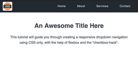 How To Create A Responsive Dropdown Navigation Using Only Css