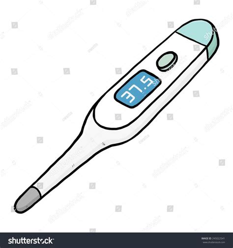 Digital Thermometer U002f Cartoon Vector And Illustration Hand Drawn