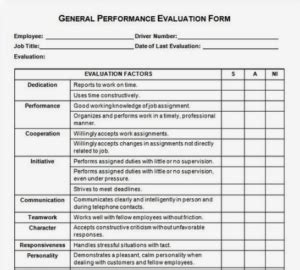 Csc Performance Evaluation Form EvaluationForm Net