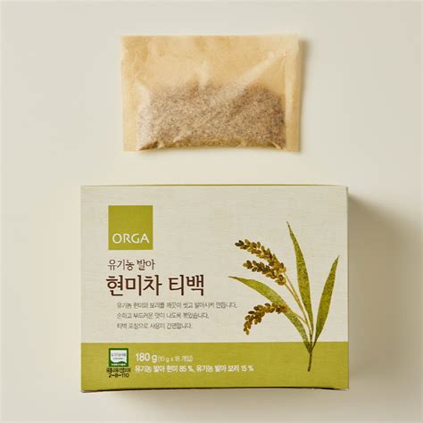 유기 발아 현미차 티백 180g10g X 18티백 배민스토어