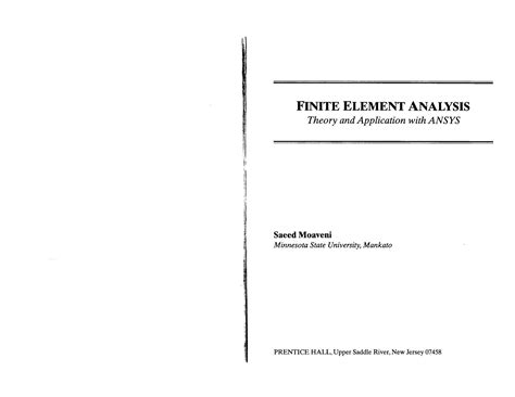 solution moaveni finite element analysis theory and application with