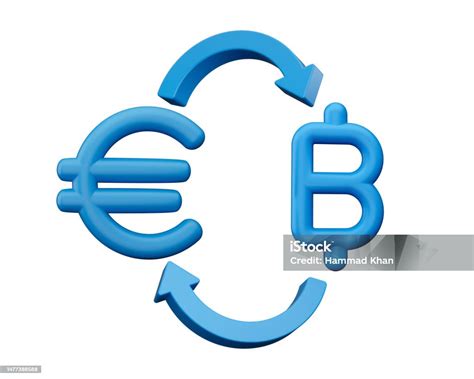 3d 파란색 유로 및 바트 기호 아이콘 흰색 배경에 환전 화살표 3d 그림 0명에 대한 스톡 사진 및 기타 이미지 0명 3차원 형태 World Bank Istock