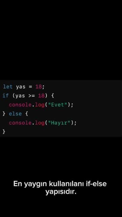 30 Saniyede Yazılım öğretiyorum Koşullu Ifadeler Nedir Youtube