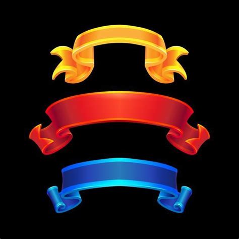 Premium Vector Decorative Ribbon Composition Set Game Logo Design