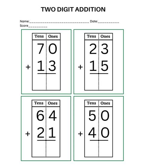 Double Digit Addition Without Regrouping Worksheets Free Image And Pdf Printables