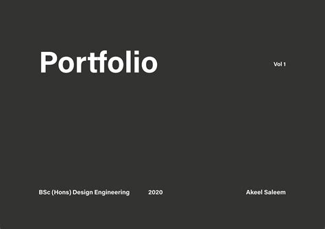 Design Engineering Portfolio 2020 Behance
