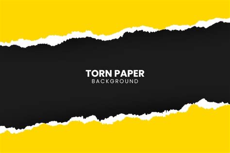 검은 배경으로 찢어진 노란 종이의 벡터 일러스트 레이 션 프리미엄 벡터