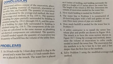 Underground Utilities Ment Of Bedding Me She Utility Chegg Com