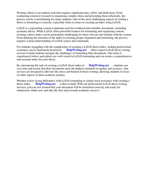 Latex Thesis Index Download Free Pdf Thesis Te X