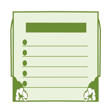 Premium Vector Memopad With Green Flower Frame Illustration