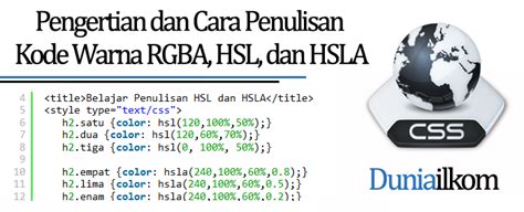 Artikel Css Pengertian Dan Cara Penulisan Kode Warna Rgba Hsl Dan