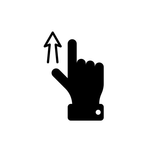 Vector Touch Screen Gesture Swipe Up Hand Finger Pictogram Icon For