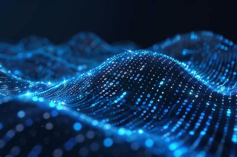 premium photo digital data stream of blue numbers and code flowing in