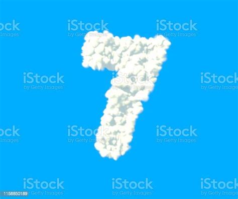구름 디자인 알파벳 하늘 배경에 고립 된 흰색 흐린 숫자 7 기호의 3d 그림 0명에 대한 스톡 사진 및 기타 이미지 0명 3차원 형태 개념 Istock