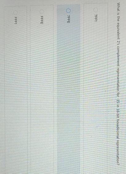 solved what is the equivalent 2 s complement representation
