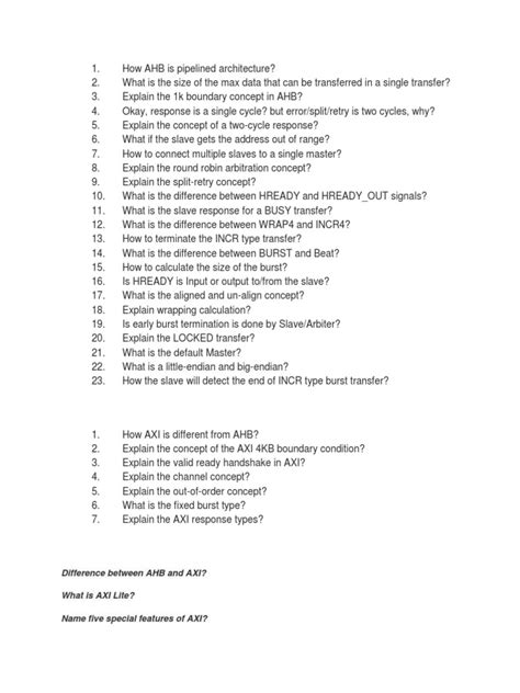 Difference Between Ahb And Axi What Is Axi Lite Name Five Special