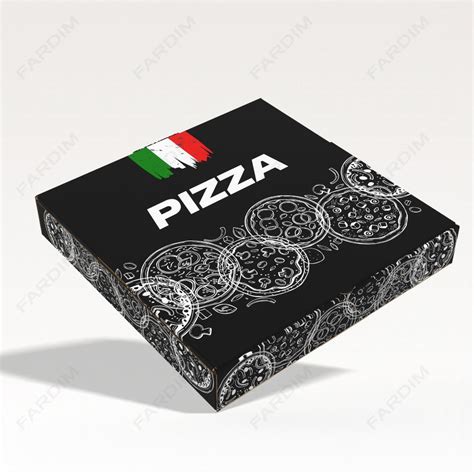 طرح لایه باز جعبه پیتزا مدل سیاه و سفید با طرح خط تیغ قالب دایکات دانلود طرح