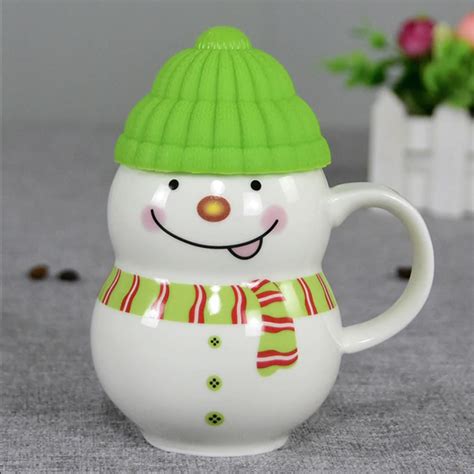 Snowman Ceramic Mug With Silicon Cover