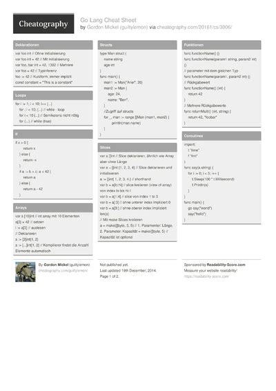 15 Go Cheat Sheets Cheat Sheets For Every Occasion