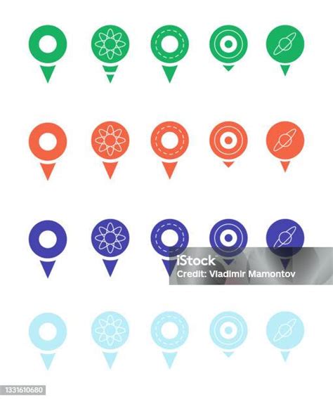 지도 위치 기호 네비게이션 위치 마커 및 여행 장소 포인터 웹 Gps 벡터 일러스트레이션용 핀 개체 그룹에 대한 스톡 벡터 아트 및 기타 이미지 Istock