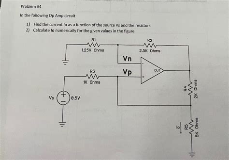 Solved In The Following Op Amp Circuit 1 Find The Current