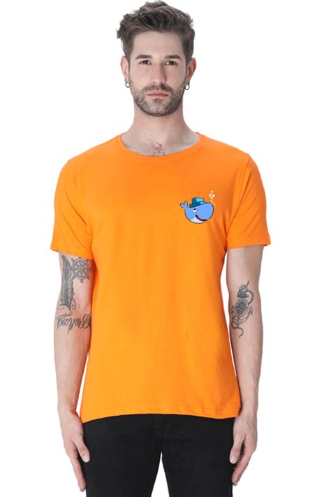Docker Logo Round Neck Half Sleeve T Shirt Cotysh