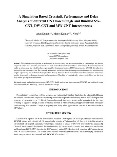 A Simulation Based Crosstalk Performance And Delay Analysis Of