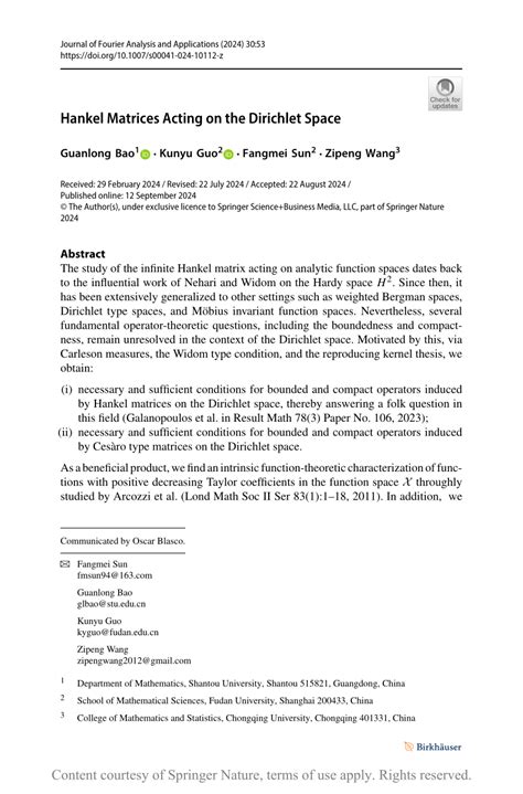 Hankel Matrices Acting On The Dirichlet Space Request Pdf