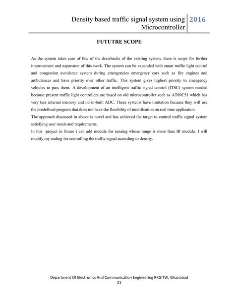 Density Based Traffic Signal System Using Microcontroller Pdf
