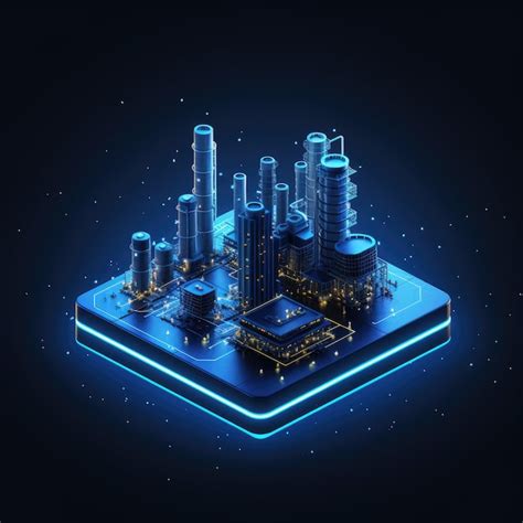 Premium Ai Image Parallel Growth An Isometric Fusion Of Industrial Plant And Digital Twin In