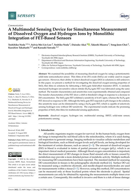 Pdf A Multimodal Sensing Device For Simultaneous Measurement Of Dissolved Oxygen And Hydrogen